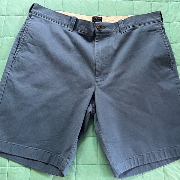 J. Crew | Shorts | Jcrew Steele Blue Flat Front Chino Shorts 9 Inch ...